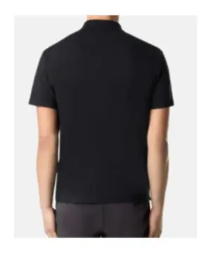 Stone Island Logo Patch Short Sleeved Polo Shirt - Black