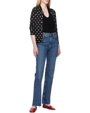 AGOLDE Leena Frayed Hem Jeans - Deep Indigo