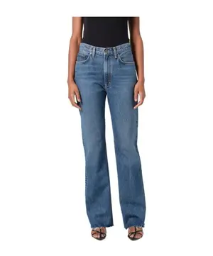 AGOLDE Leena Frayed Hem Jeans - Deep Indigo