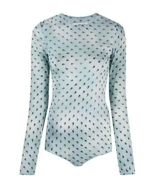 MAISON MARGIELA Printed Silk Bodysuit
