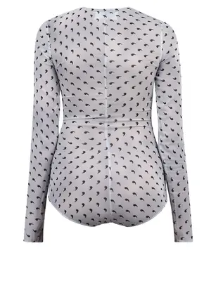 MAISON MARGIELA Printed Silk Bodysuit