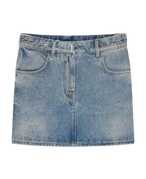 Givenchy Chain-detailed Denim Mini Skirt