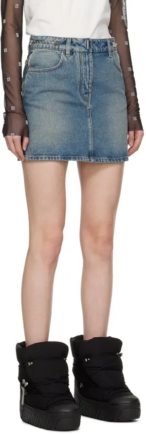 Givenchy Chain-detailed Denim Mini Skirt