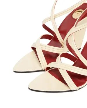 Saint Laurent Open Toe Wedge Sandals