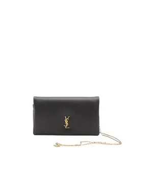 Saint Laurent Logo Plaque Bi-fold Wallet - Black