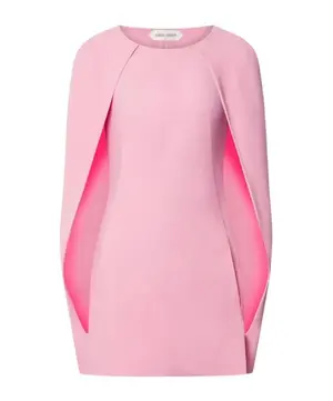 Alberta Ferretti Stretch Cape Mini Dress - Pink