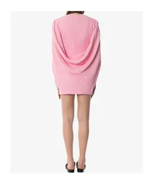 Alberta Ferretti Stretch Cape Mini Dress - Pink