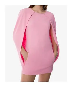 Alberta Ferretti Stretch Cape Mini Dress - Pink