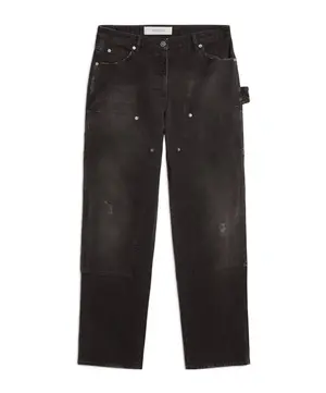 GOLDEN GOOSE Marley Work Distressed Jeans - Black