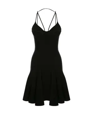 Alexander McQueen Strappy Fluted Mini Dress