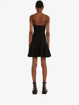 Alexander McQueen Strappy Fluted Mini Dress