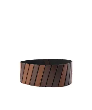 Alaïa Wide Leather And Elastic Belt - Black