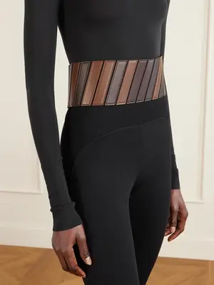 Alaïa Wide Leather And Elastic Belt