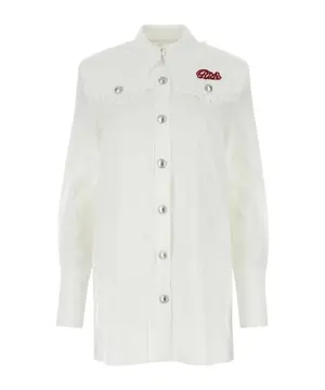 Alessandra Rich Logo Patch Shirt Dress