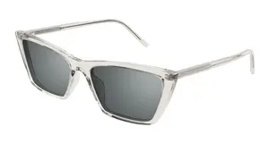 Saint Laurent Mica Thin Rectangular Sunglasses - Gray