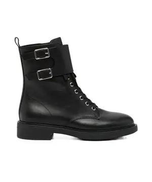 GIANVITO ROSSI Ripley Buckle Leather Ankle Boots - Black