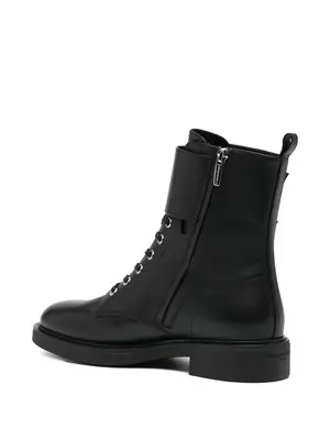 GIANVITO ROSSI Ripley Buckle Leather Ankle Boots - Black