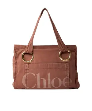 Chloé Large Tote Bag With Gold Tone Hoop Handles