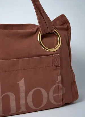 Chloé Large Tote Bag With Gold Tone Hoop Handles