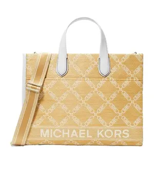 Michael Kors large logo jacquard tote bags