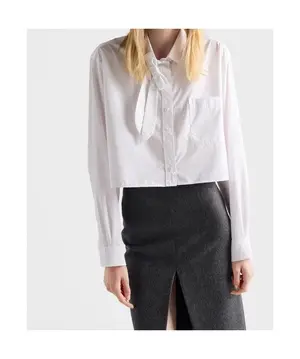 Prada Long Sleeve Shirt With Bow Detail