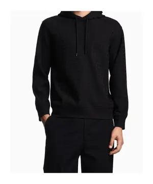 Emporio Armani All-over Logo Detailed Drawstring Hoodie
