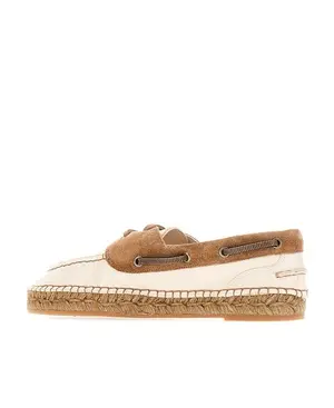 Brunello Cucinelli Panelled Lace-up Espadrille Flats
