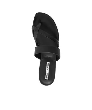 Manolo Blahnik Square Toe Flat Sandals