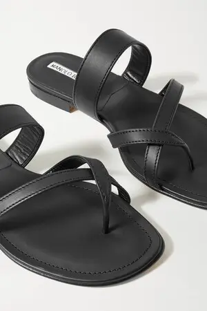 Manolo Blahnik Square Toe Flat Sandals