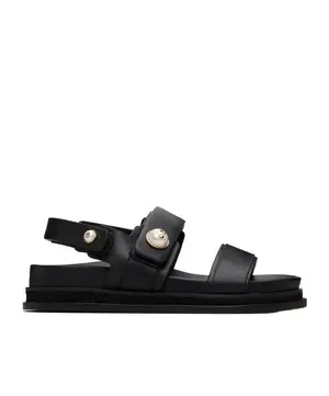 JIMMY CHOO Fayence City Flat Sandals - Black