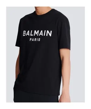 Balmain Logo Printed T-shirt - Black