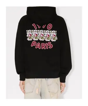 Kenzo Wild Tiger Embroidered Hoodie - Black
