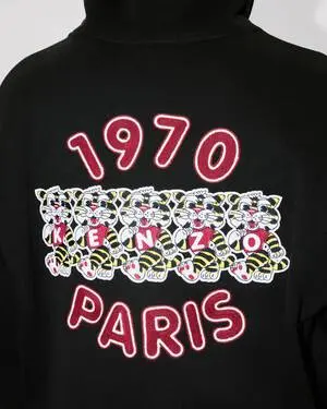 Kenzo Wild Tiger Embroidered Hoodie - Black
