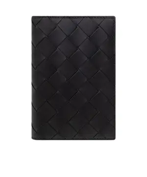 Bottega Veneta Intrecciato Passport Case - Black