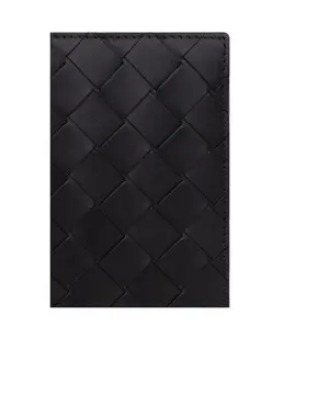 Bottega Veneta Intrecciato Weave Passport Holder - Black