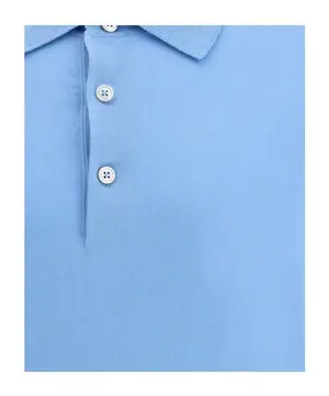 TOM FORD Short Sleeve Polo Shirt - Light Blue