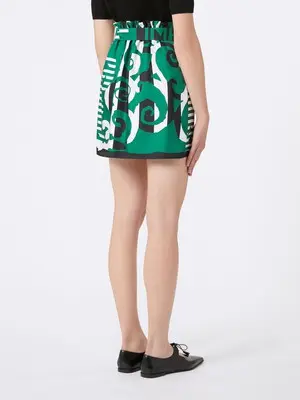 Max Mara Printed Pleated Mini Skirt