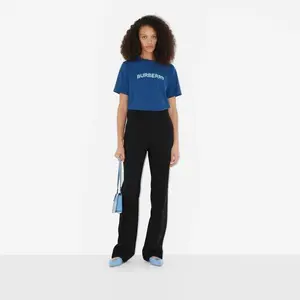 Burberry Logo Print Crewneck T-shirt - Blue