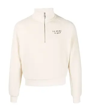SPORTY  RICH Embroidered-logo Fleece Sweatshirt - No