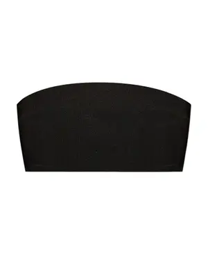 Fabiana Filippi Ribbed Strapless Cropped Bandeau Top - Black