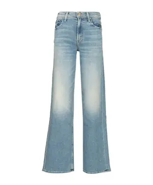 MOTHER The Spinner Zip Sneak Flared Jeans - Gray