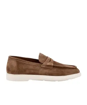 DOUCAL'S Round Toe Loafers - Brown