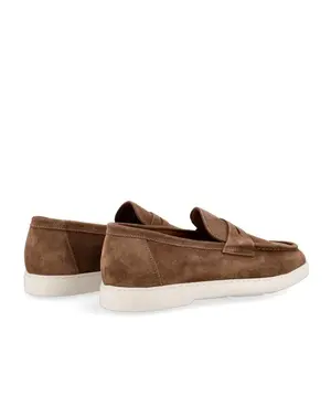 DOUCAL'S Round Toe Loafers - Brown