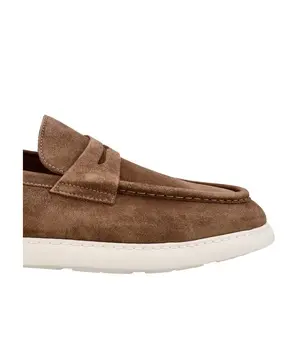 DOUCAL'S Round Toe Loafers - Brown