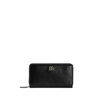 Dolce & Gabbana Dolce Gabbana Tempesta Logo Plaque Wallet - Black