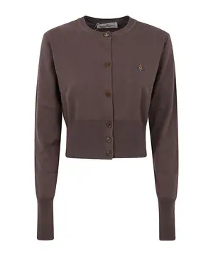 VIVIENNE WESTWOOD Orb Embroidered Knitted Cardigan - No