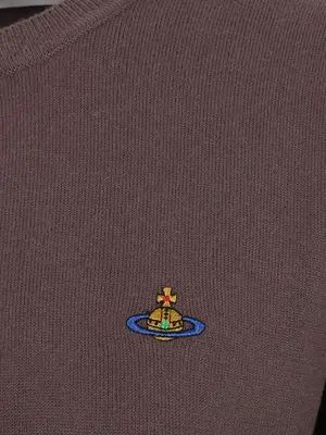 VIVIENNE WESTWOOD Orb Embroidered Knitted Cardigan