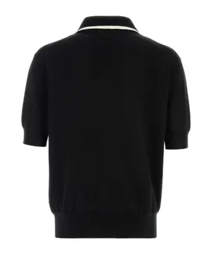 JIL SANDER Contrast Collar Zip Polo Shirt