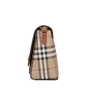 Burberry Check Foldover-top Shoulder Bag - Nude