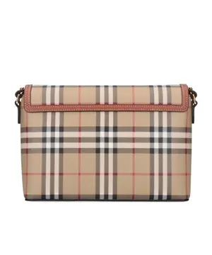 Burberry Check Foldover-top Shoulder Bag - Nude